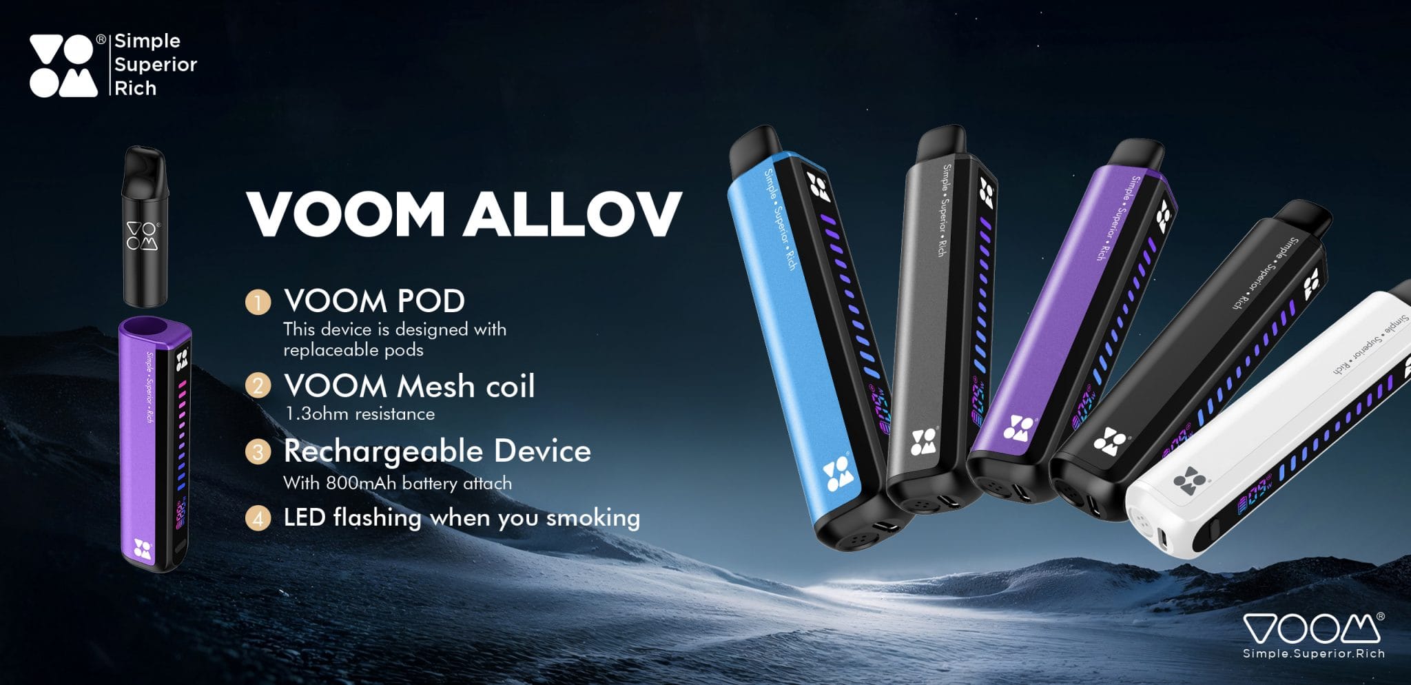 Simple · Superior · Rich — VOOM